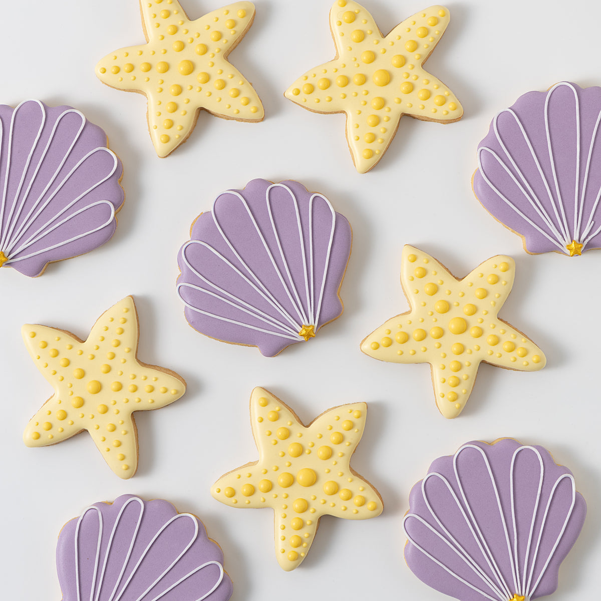 Shells & Starfish Royal Icing Cookies – Sweet Mickie